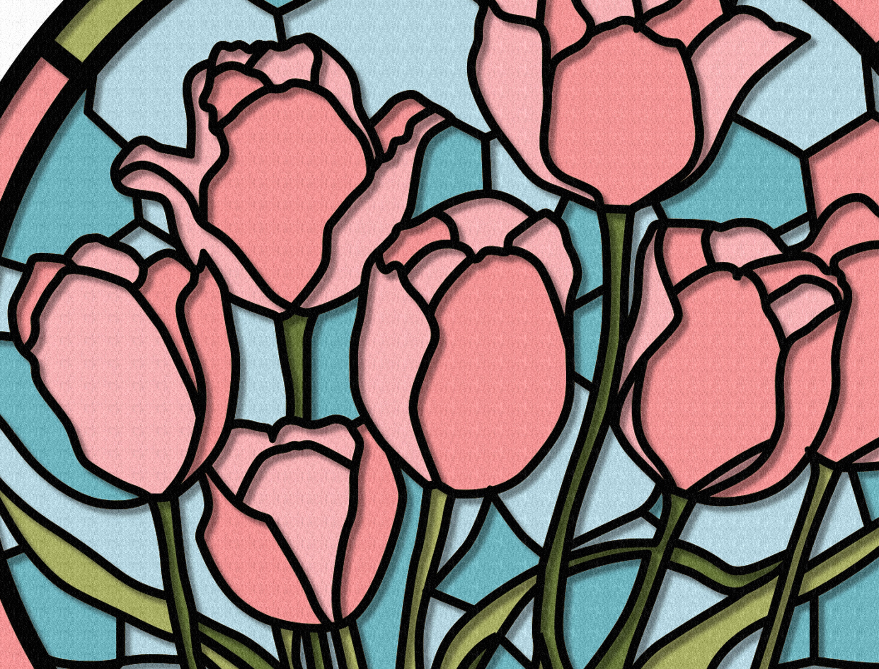 Spring Tulip Shadow Box 3D Svg,spring Tulip Svg ,spring Flower 3D Light ...