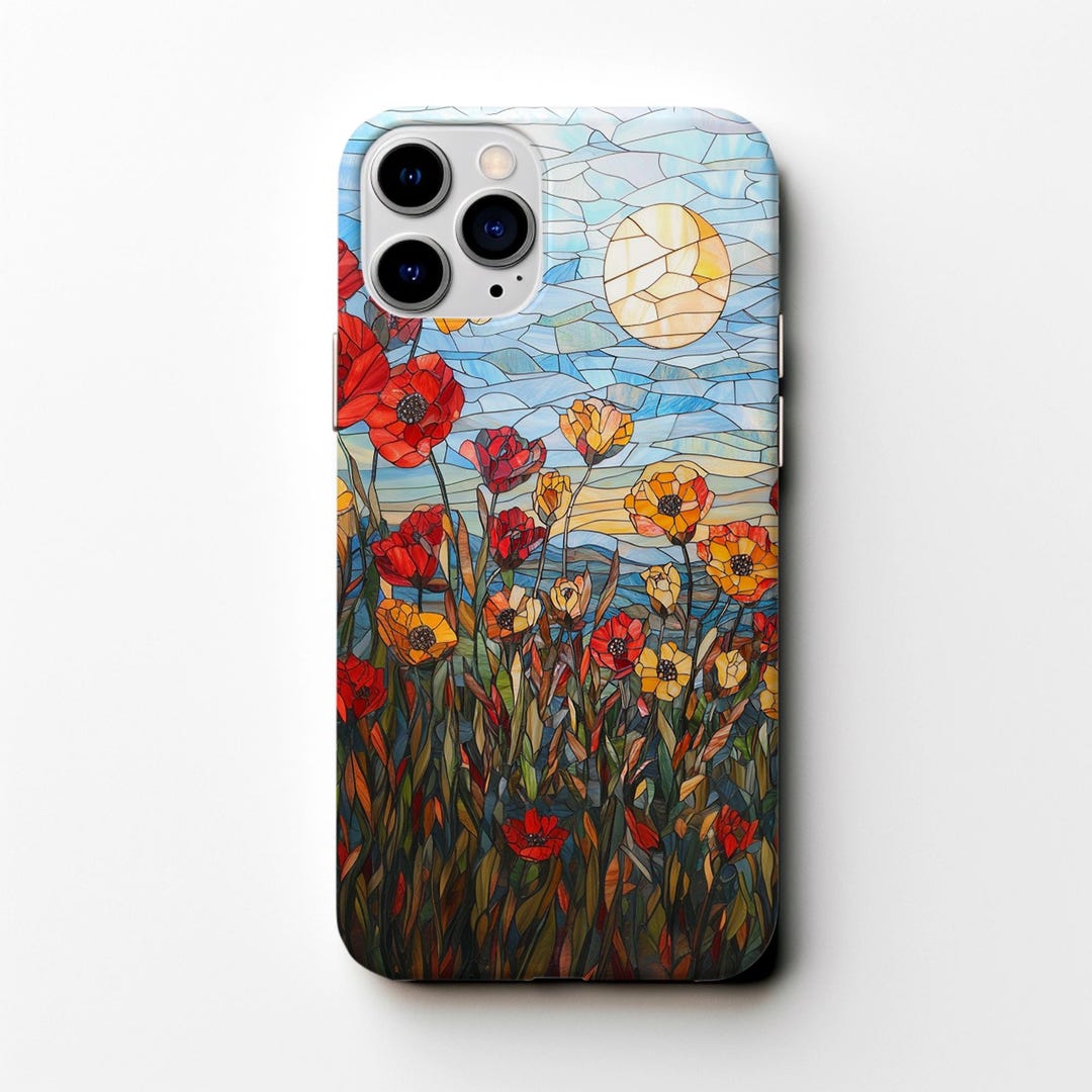 Stained Glass Floral Garden Phone Case|unique Mosaic Magsafe Case for ...