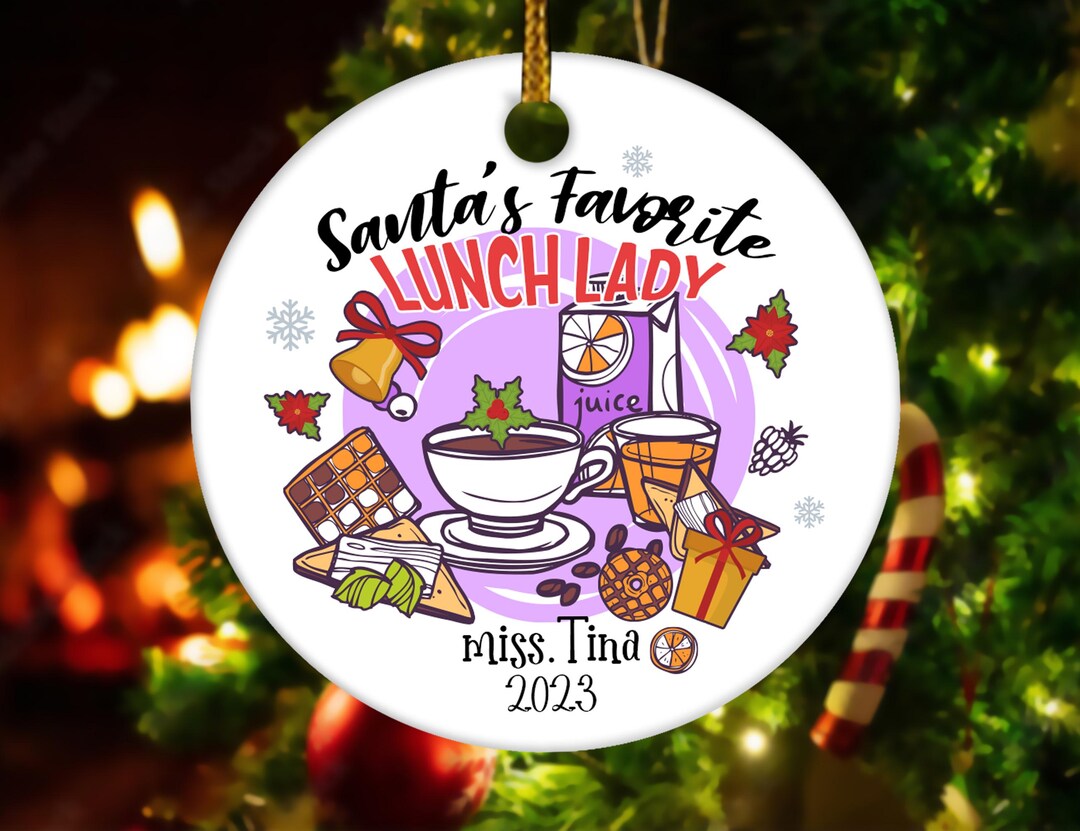 Santa's Favorite Lunch Lady Christmas Ornament, Gifts for Cafeteria ...