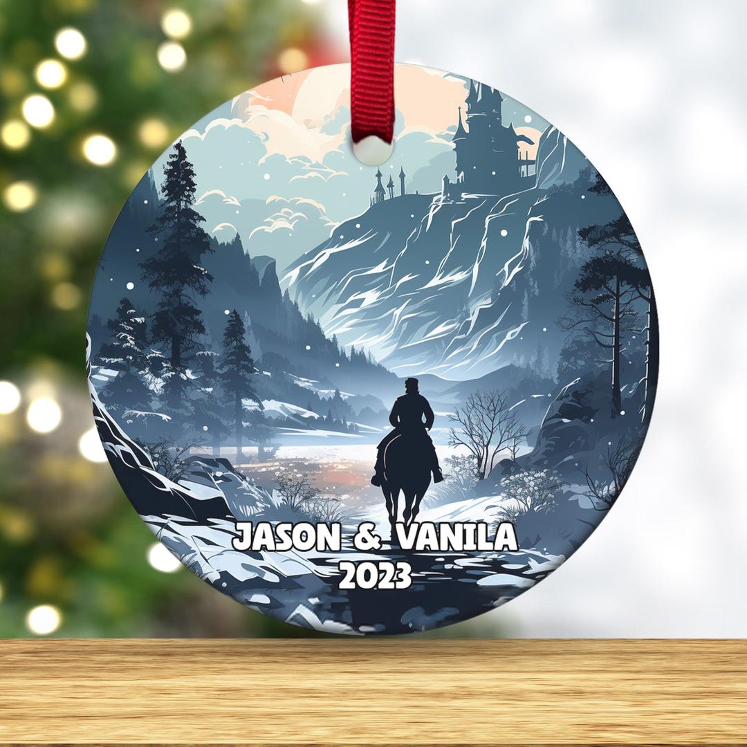 Riding a Horse Rider Christmas Ornament Personalized, Custom Names ...