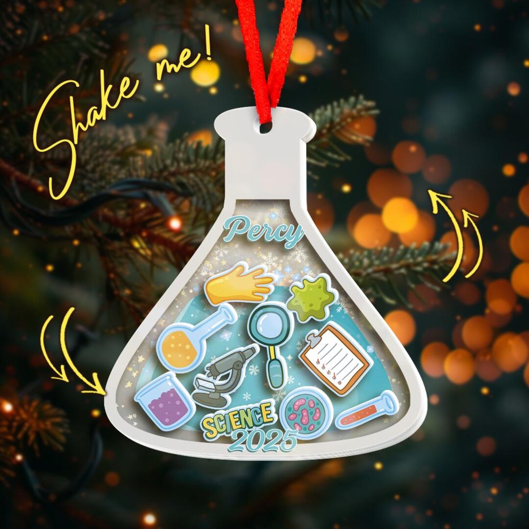 Personalized Science Shaker Ornament for Kids Teachers,custom Chemistry ...
