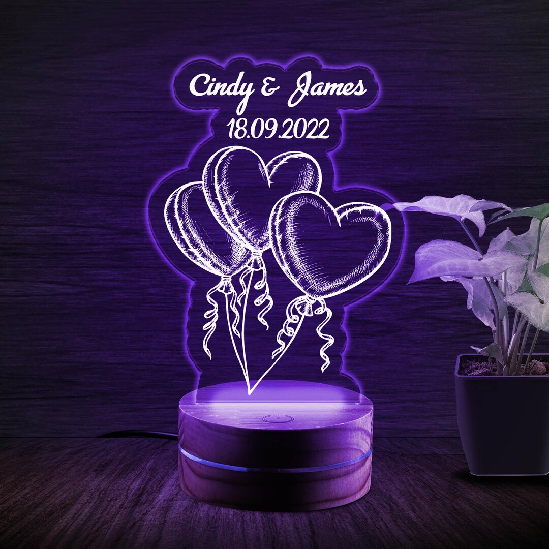 Personalized Led Lights Valentines Day Gift for Her.customnight Light ...