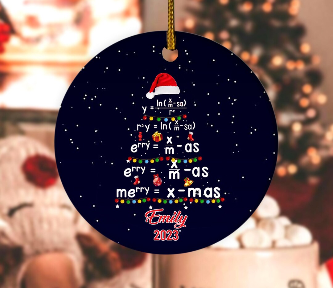 Personalized Math Teacher Christmas Ornament, Math Teacher Santa ...