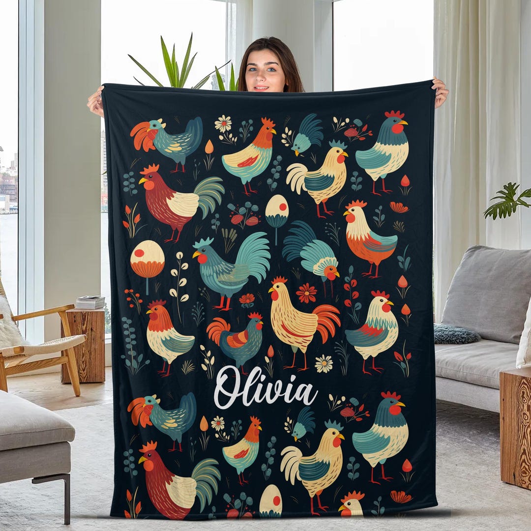 Funny Chicken Blanket, Cute Chicken Blanket, Chicken Lover Gift ...
