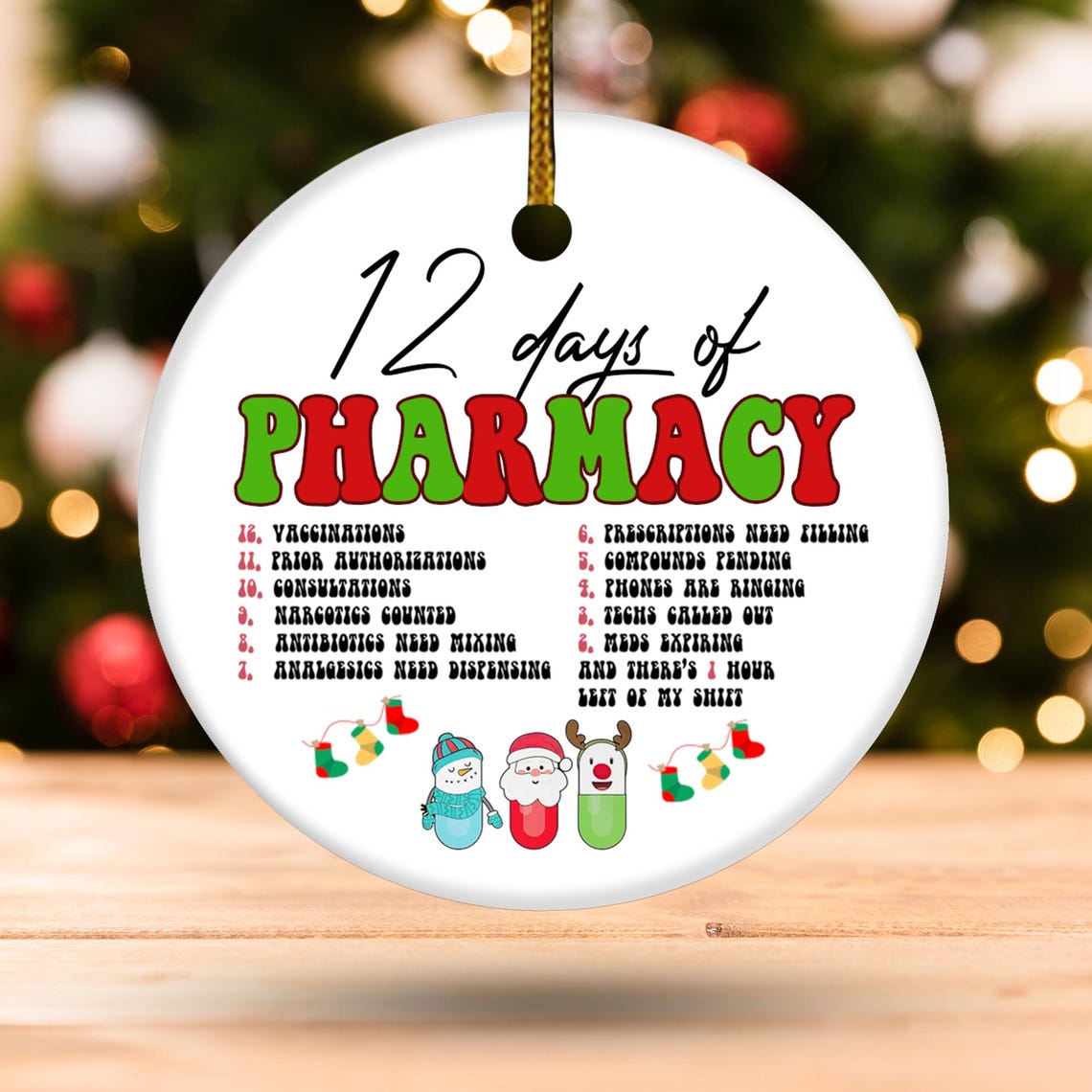 Christmas Pharmacy Gifts, Pharmacy Ornament, Pharmacy Gift, Pharmacy ...