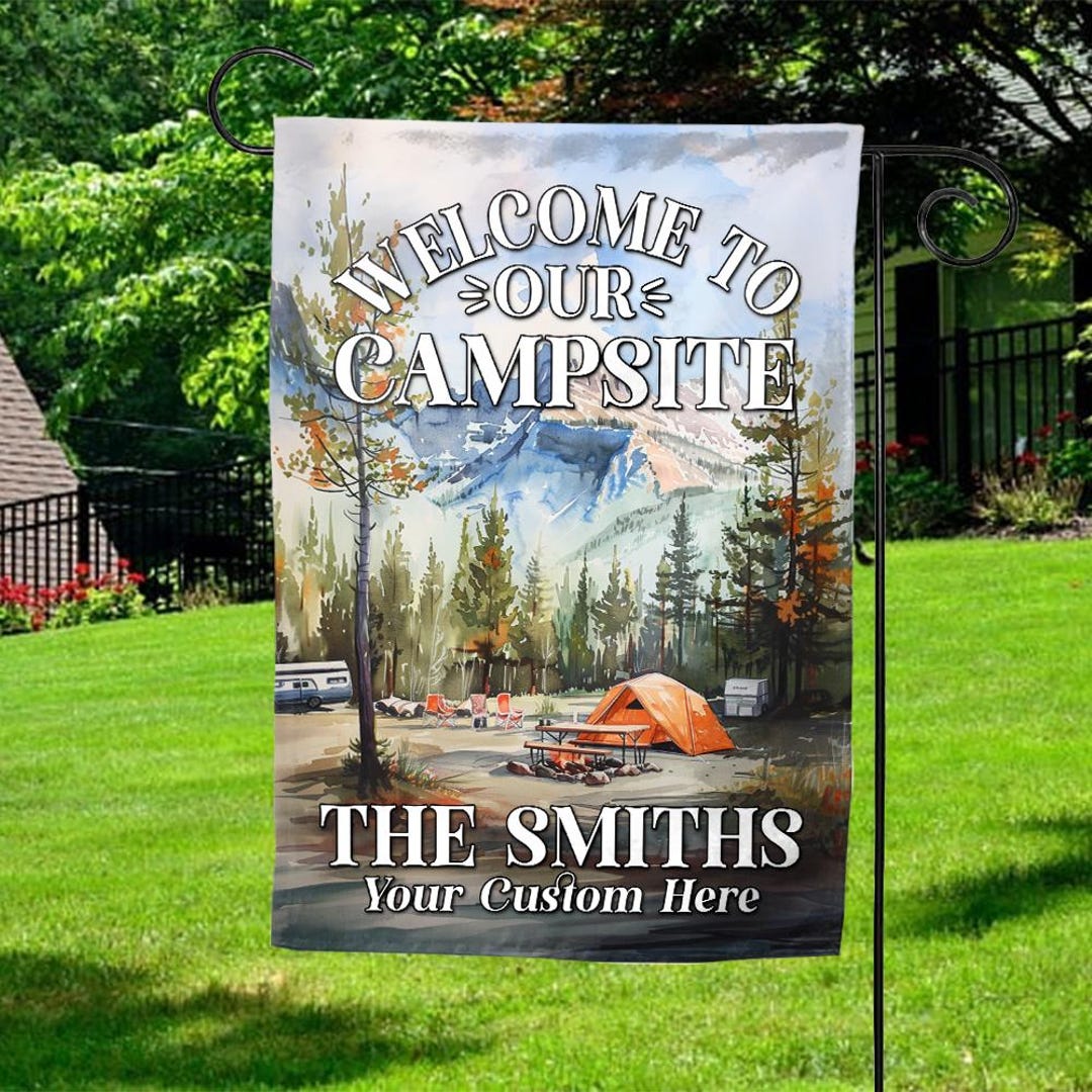 Personalized Camping Flag,custom Family Garden Flag,personalized Yard ...
