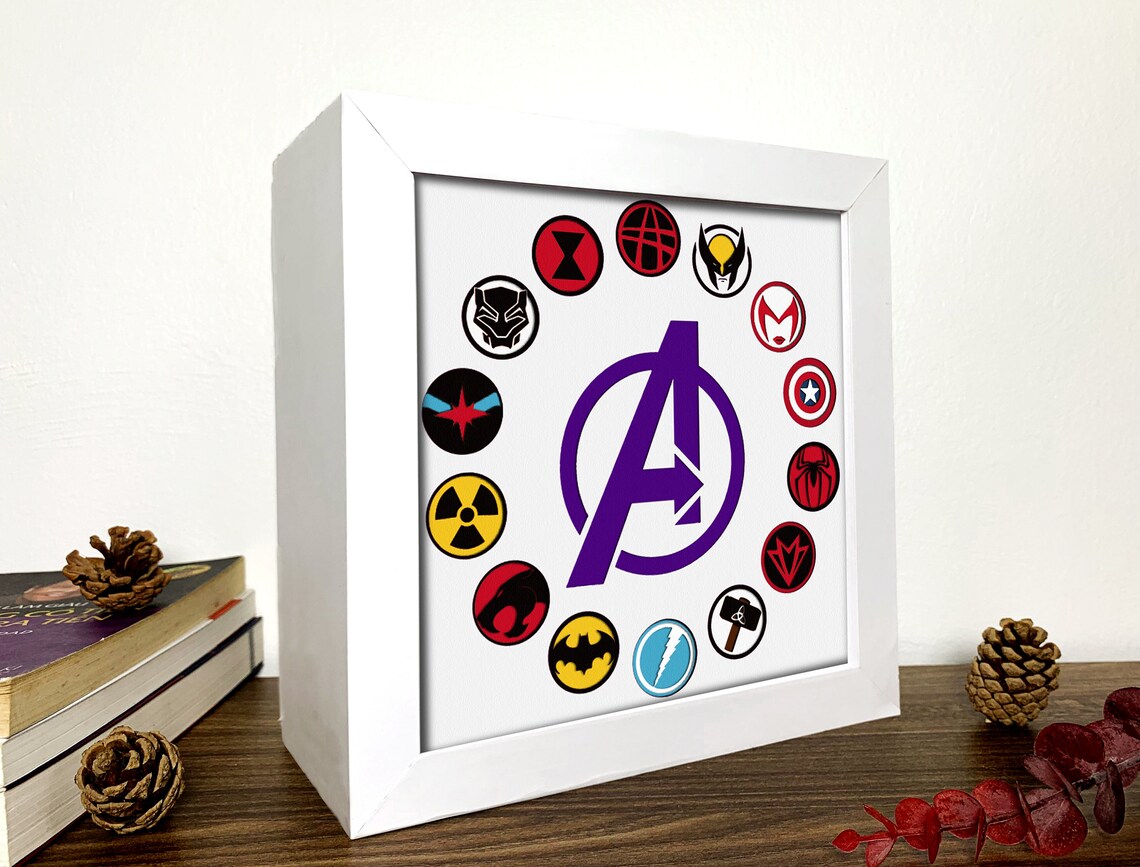 Super Hero Shadow Box Svgsuper Hero 3D Svgsuper Hero - Etsy