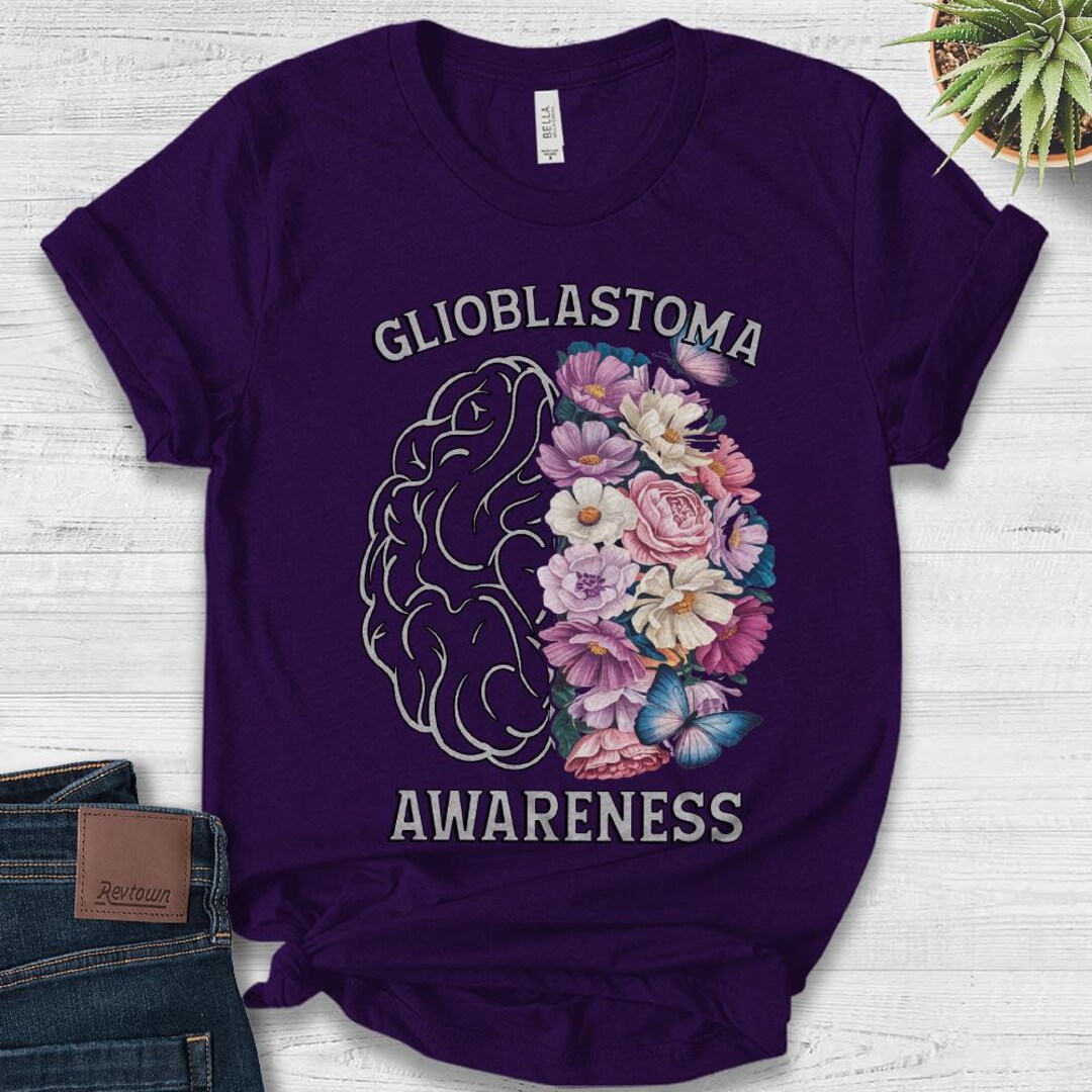Glioblastoma Awareness Month Shirt, Brain Cancer Month, Gray Ribbon ...
