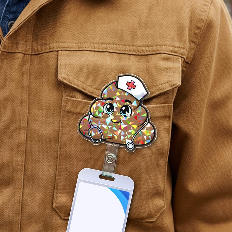 Poop Badge Reel, Funny Badge Reel, Nurse Badge Reel, GI Nurse Badge ...