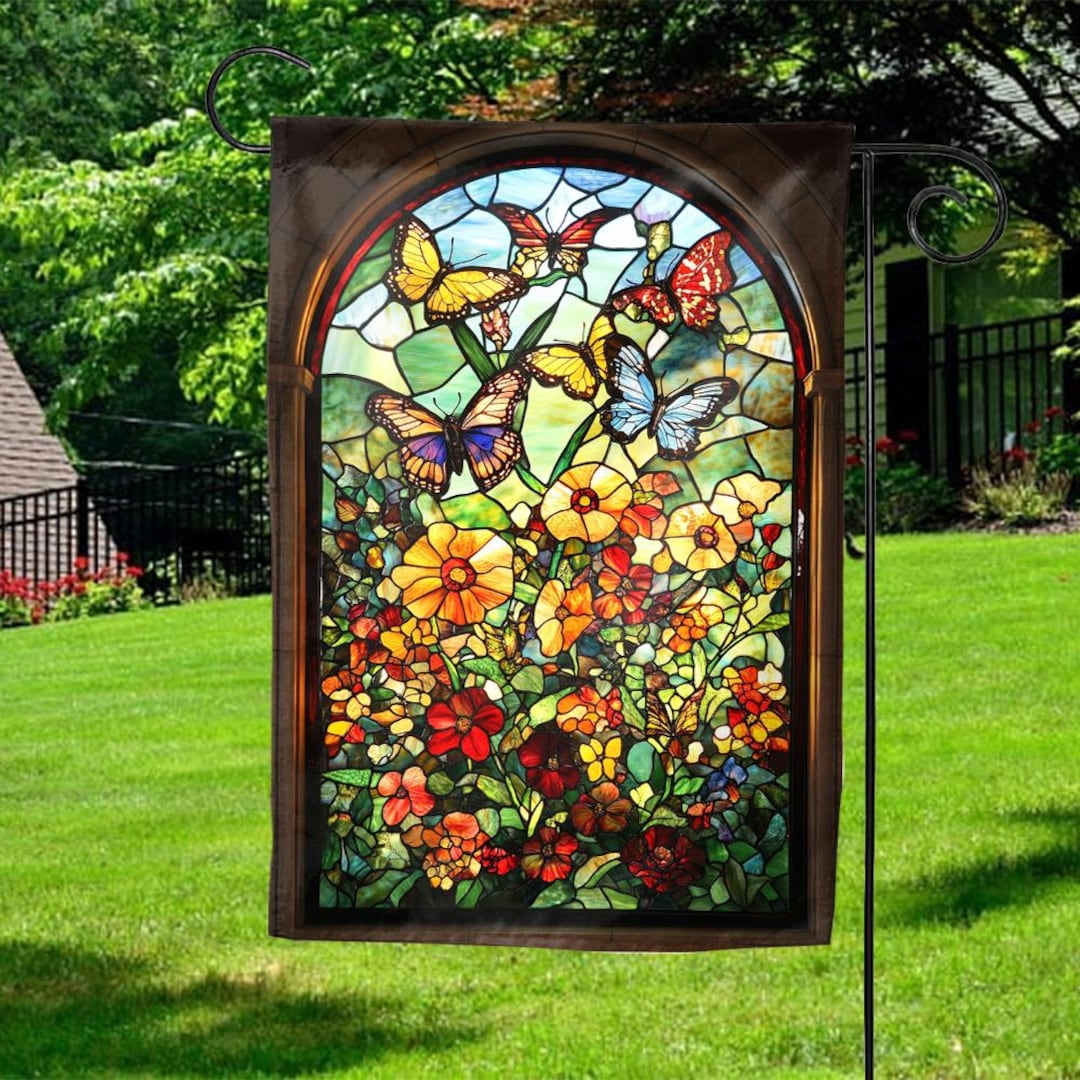 Floral and Butterfly Sanctuary Spring Garden Flag,spring Summer Garden ...