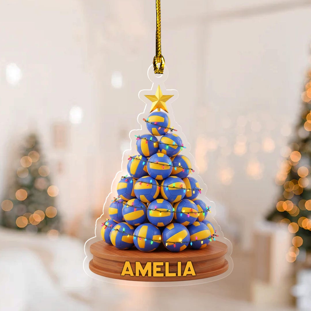 Personalized Volleyball Christmas Tree Ornament: Team Gift,volleyball ...