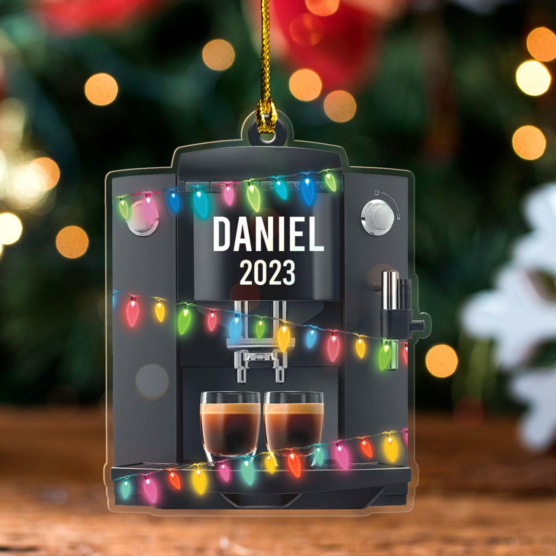 Personalized Coffee Machine Acrylic Ornament, Coffee Lover Decor,coffee ...