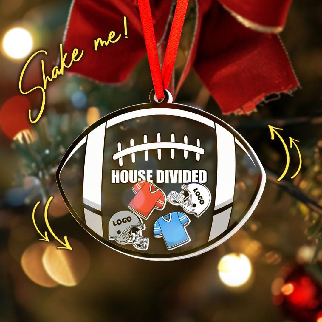 Custom House Divided Shaker Ornament,house Divided 4d,two Football Team ...