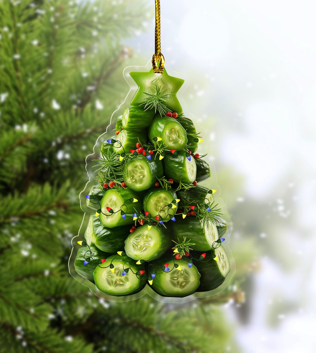Christmas Pickles Tree Ornament, Pickles Lover Christmas Ornament ...