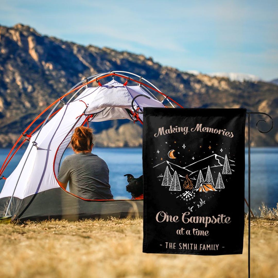 Personalized Family Camping Flag, Camper Flag, RV Camper Gift, Family ...