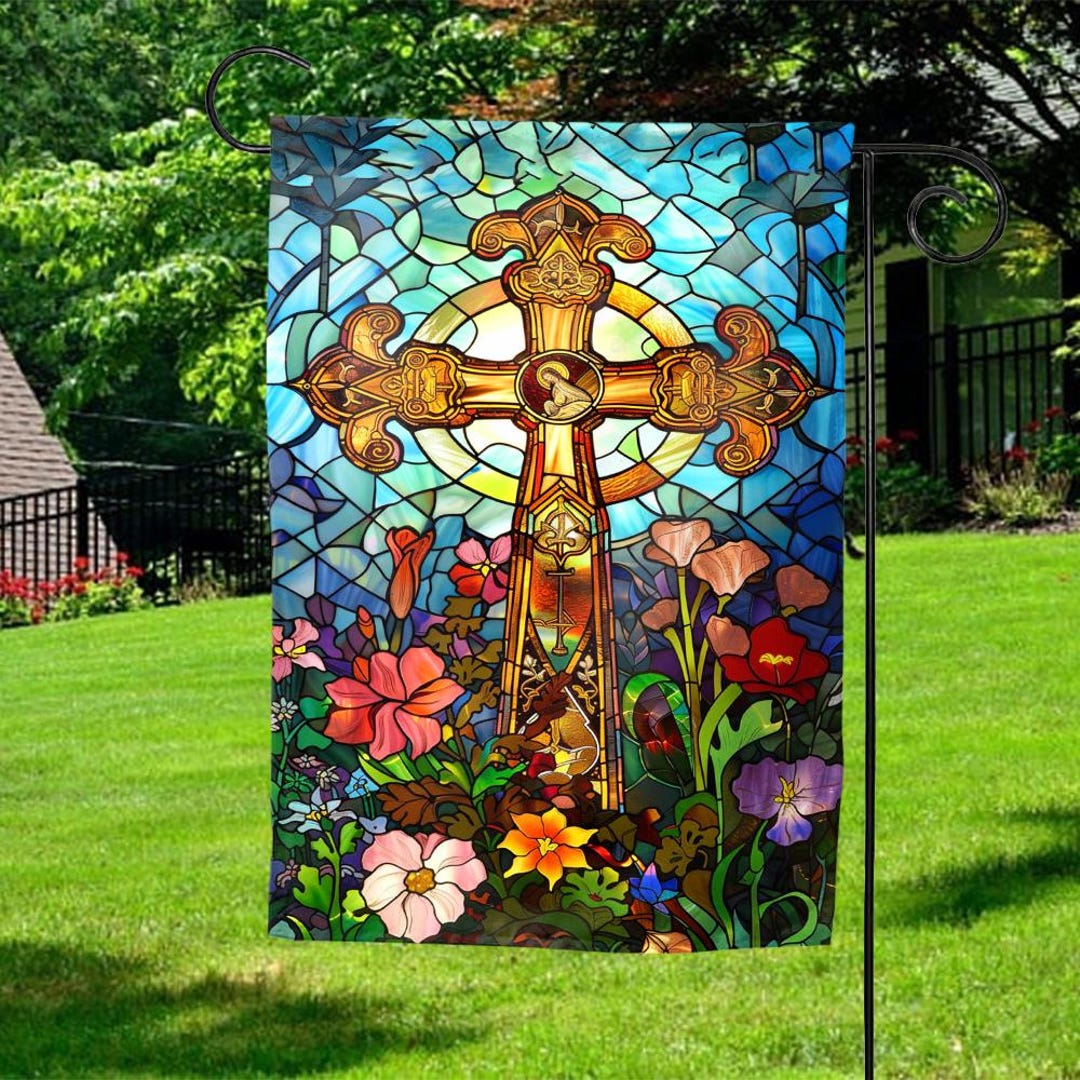 Christian Cross Garden Flag, Faith Jesus Flag, Christian Flag, Cross ...