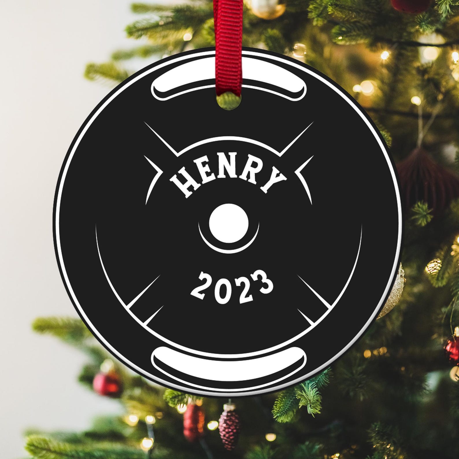 Personalized Weight Lifting Christmas Ornament, Workout Christmas ...