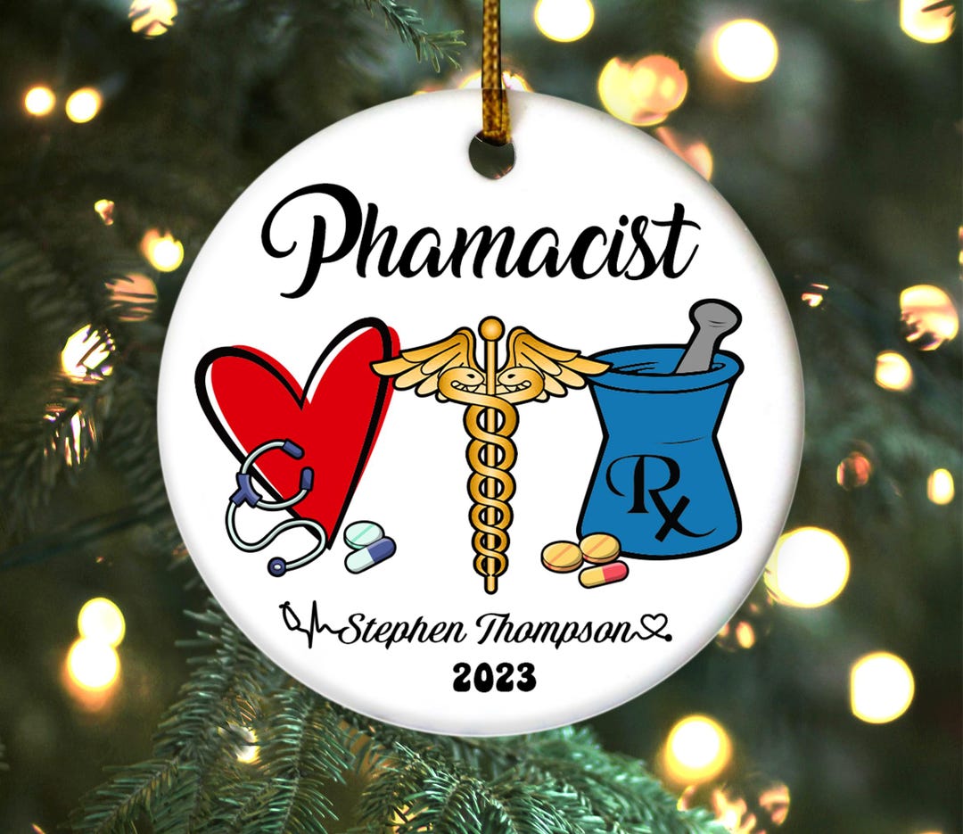 Pharmacist Christmas Ornament Personalized Gift for Pharmacy Worker ...