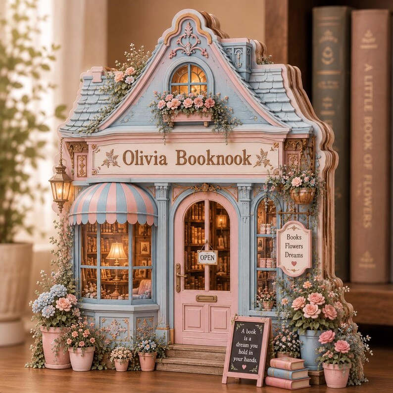 Custom Book Store Wooden Block, Book Lover Shelf Decor, Personalized ...