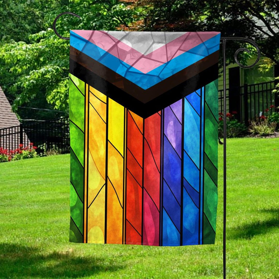 Stained Glass Pride Flag Garden & House Banner, LGBTQ+ Flag for Home ...
