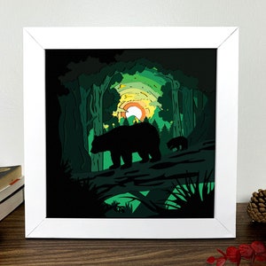 Family Bear Shadow Box 3D Svg ,family Bear 3D Svg ,bear 3D Box Svg ...