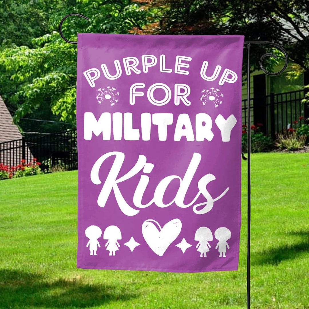 Purple up for Military Kids Garden Flag, Purple up Garden Flag Garden ...