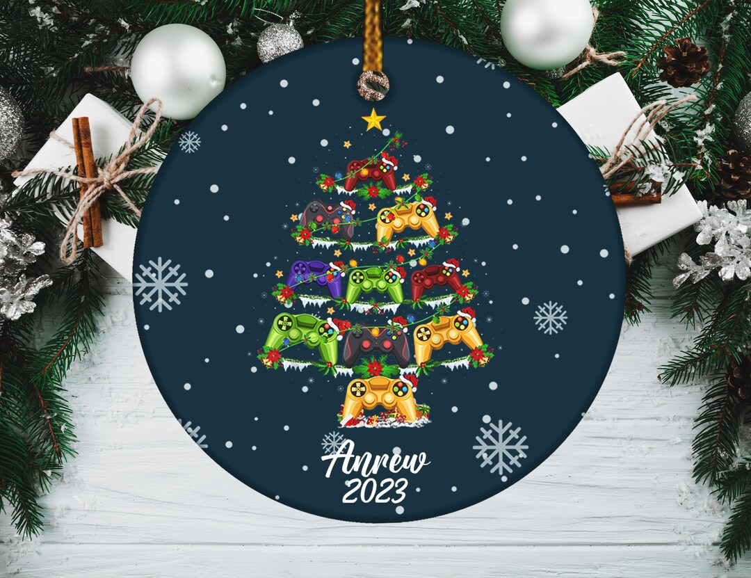 Personalized Video Game Christmas Tree Ornament, Gaming Christmas ...