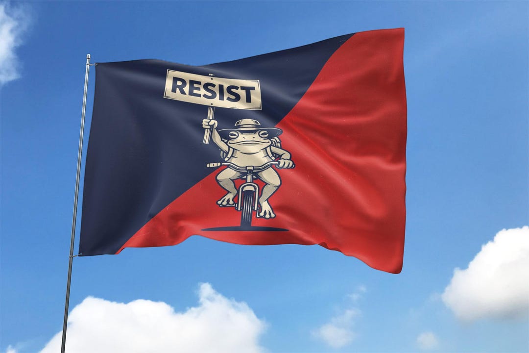 Resist Portland Frog Protest House Flag, Resist Frog ICE Garden Flag ...