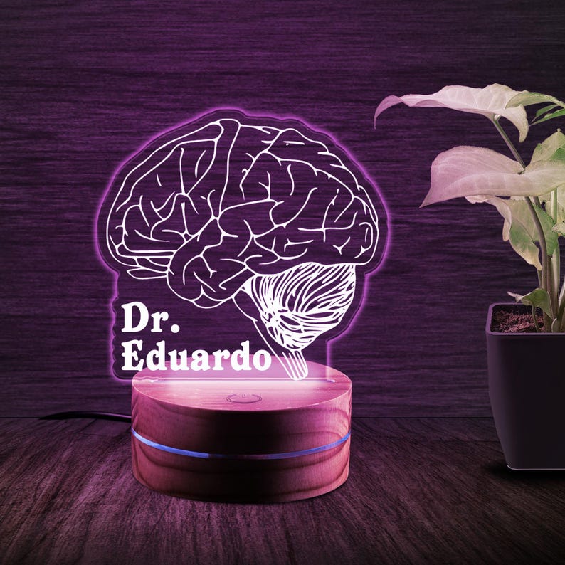Personalized Brain LED Night Light With Remote - Perfect Gift for ...