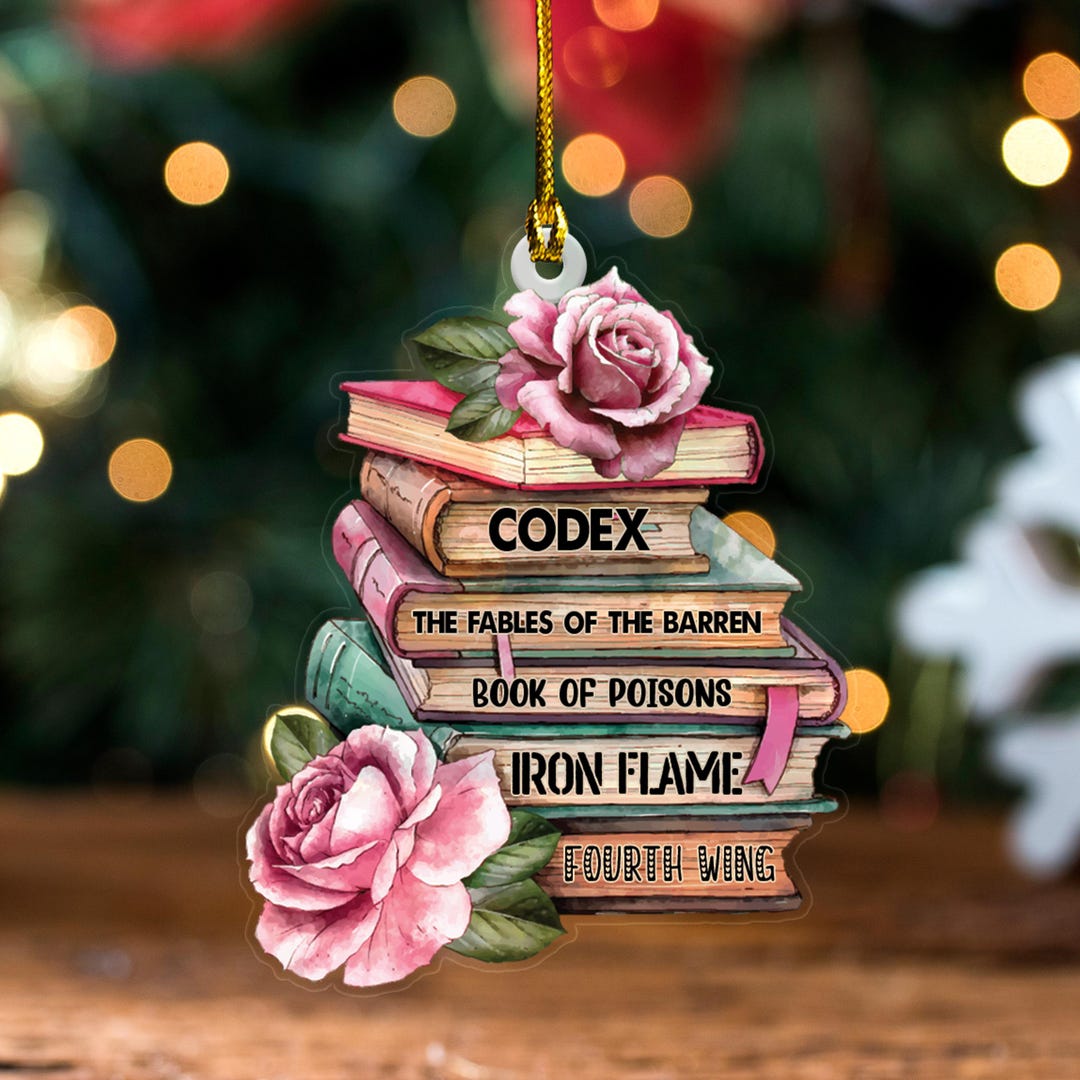 Custom Name Xmas Book Tree Ornament, Personalized Letter Name Ornament ...
