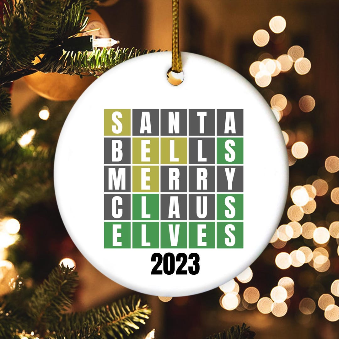 Personalized Wordle Ornament 2024, Custom Christmas Ornament, Funny ...
