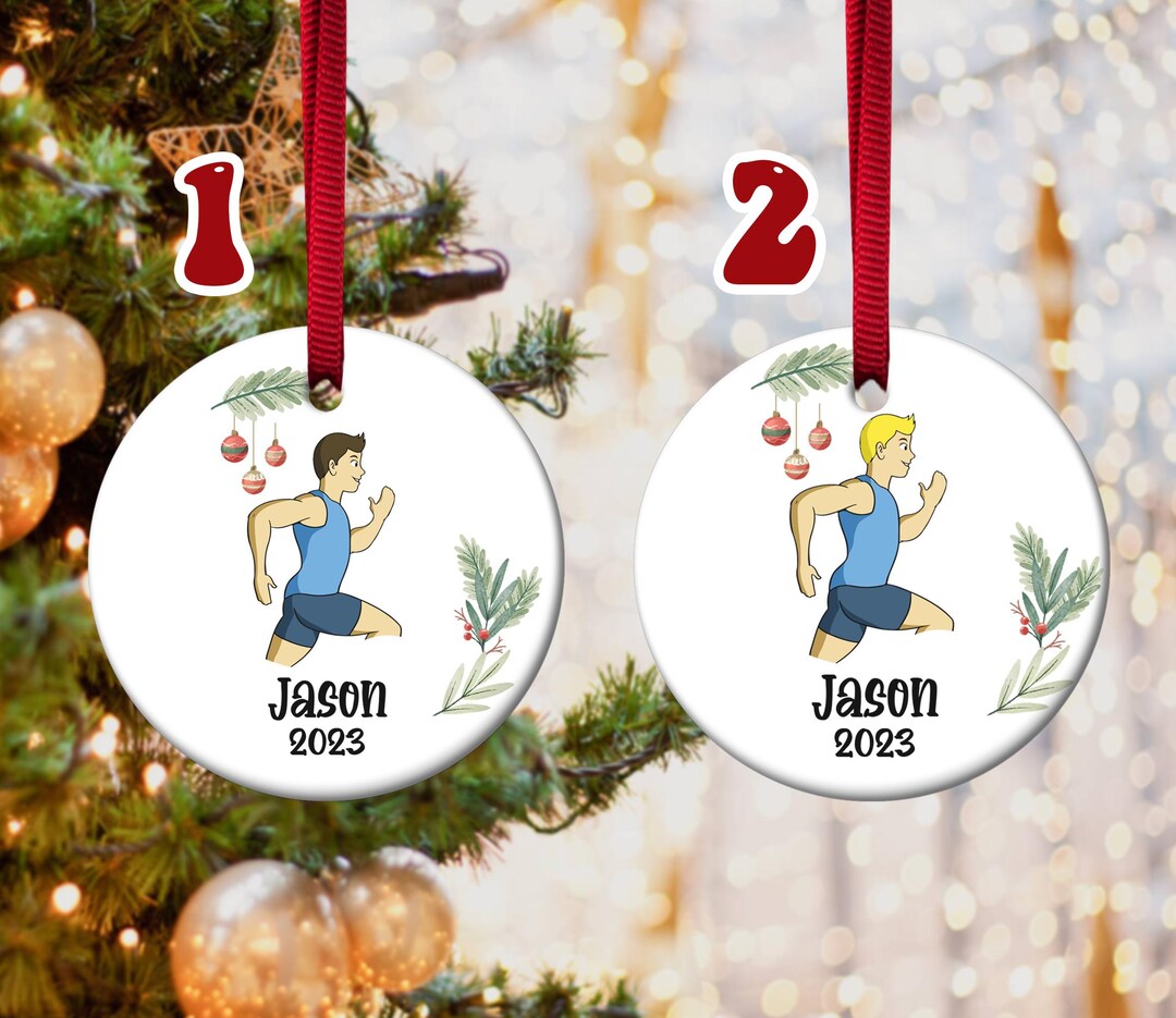 Personalized Running Ornament, Marathon Gift, Runner Ornament, Runner ...