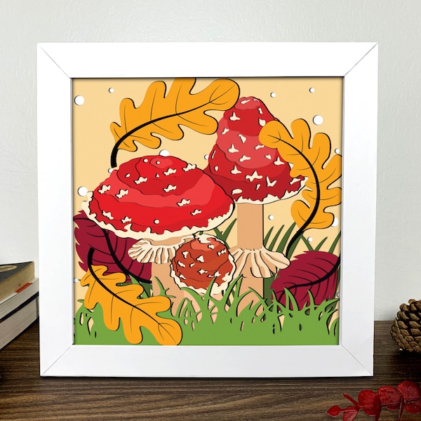 Shadow Box Mushroom Svg - Etsy