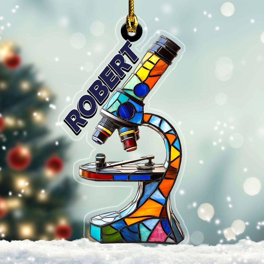 Custom Microscope Christmas Tree Ornament, Science Lover Gift,unique ...