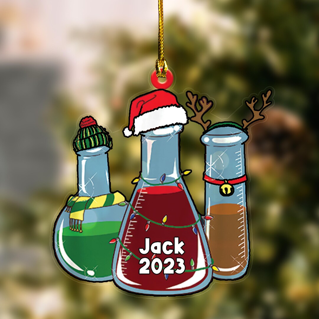 Personalized Glass Chemistry Christmas Ornament 2D Flat Acrylic ...