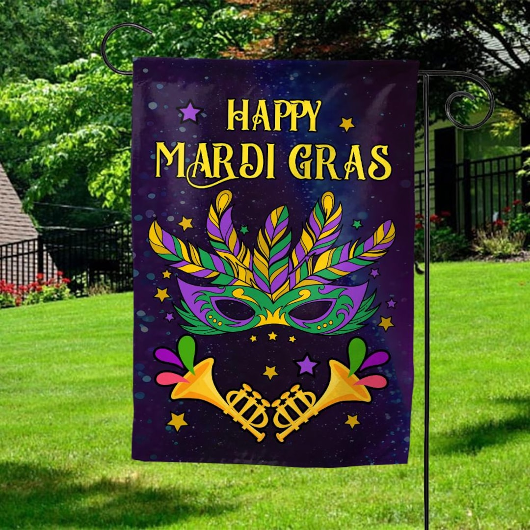 Mardi Gras Decorations Mardi Gras Garden Flag, Carnival Party Outdoor ...