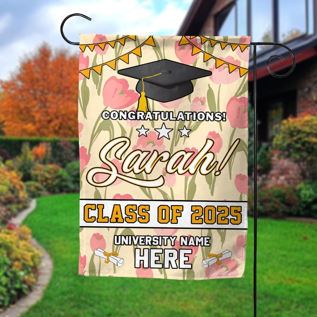 Custom Graduation Garden Flag, Custom Graduation Flag, Class of 2025 ...