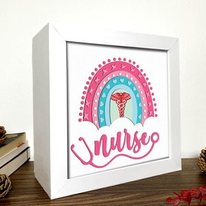 Nurse Shadow Box 3D Svg,nursing Gift Svg,nursing 3D Svg ,nursing Light ...