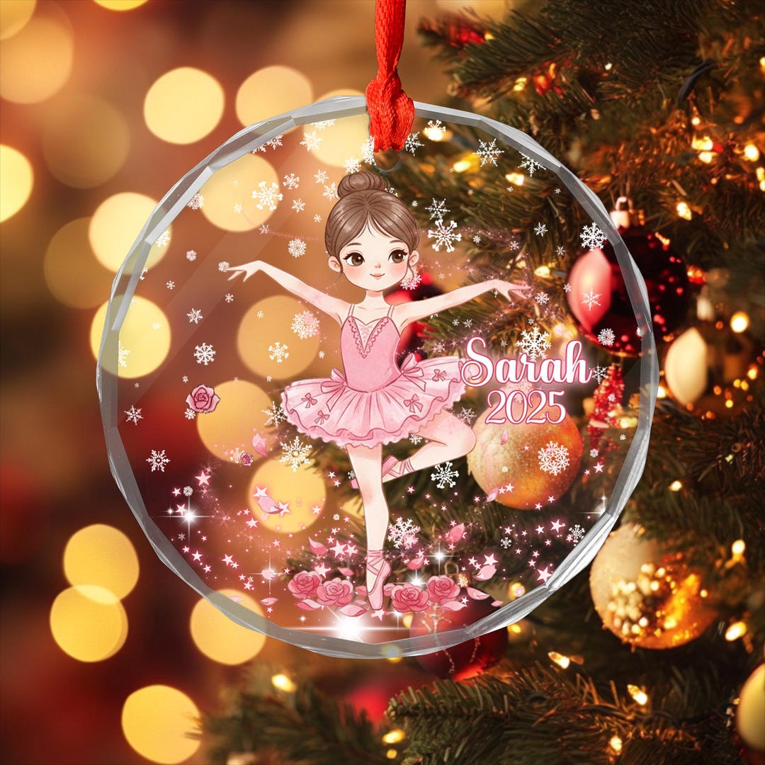 Custom Name Ballerina Ornament, Ballet Christmas Ornament, Dance ...