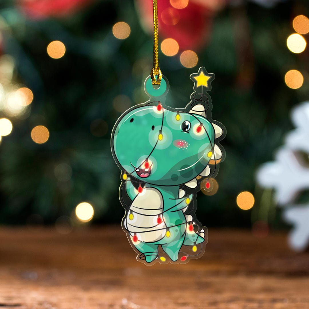 Personalized T Rex Xmas Hanging Decoration, Xmas Tree Decoration, Gift ...