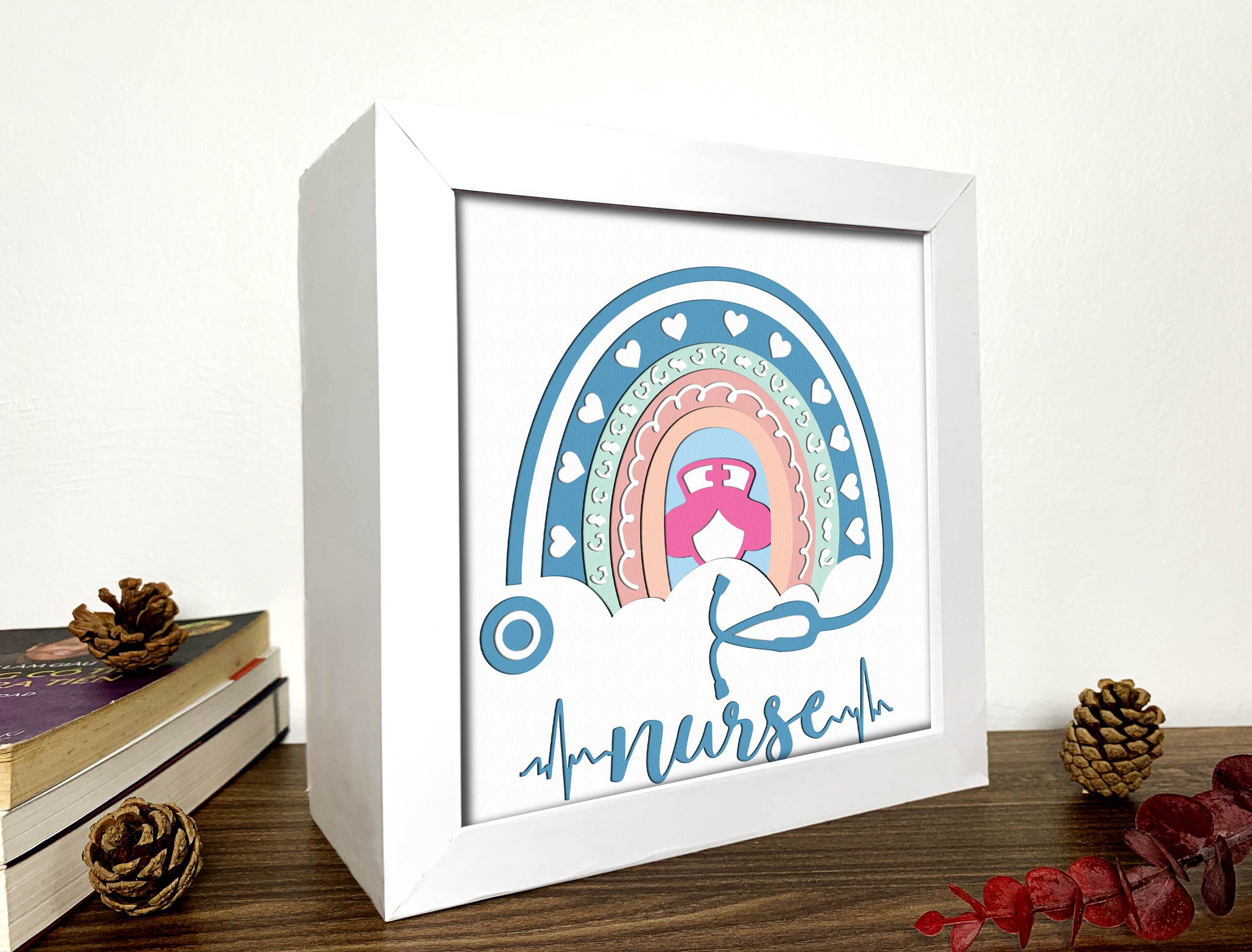 Nurse Shadow Box 3D Svgnursing Svgnursing Gift Svgnurse 3D - Etsy