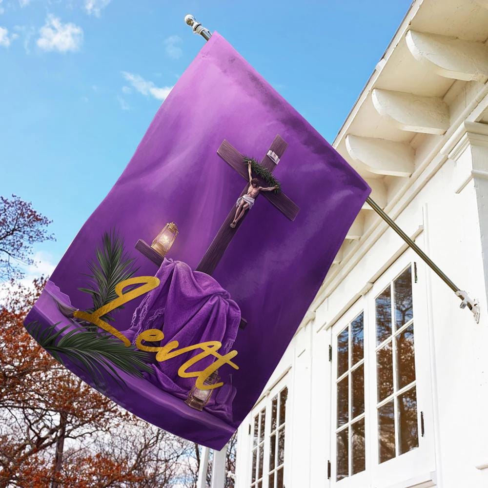 Lent House Banner Garden Flags, Catholic Lenten Banners, Ash Wednesday ...