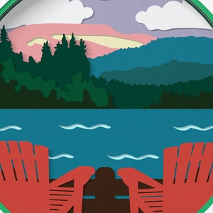 Lake Shadow Box 3D Svg ,lake 3D Box Svg ,camping Lake 3D Box Svg ,lake ...