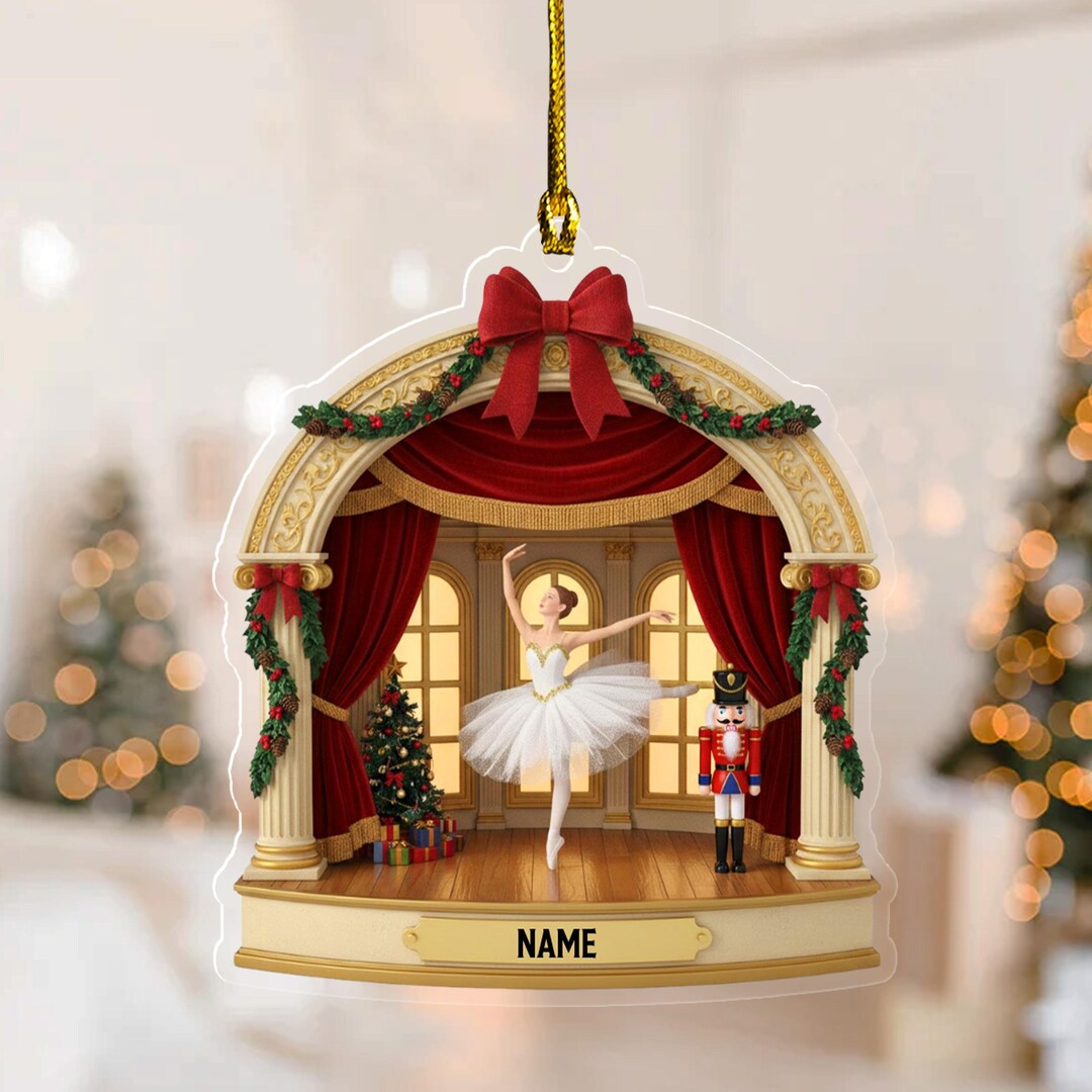 Nutcracker Ballet Christmas Ornament,custom Name Ballerina Stage ...