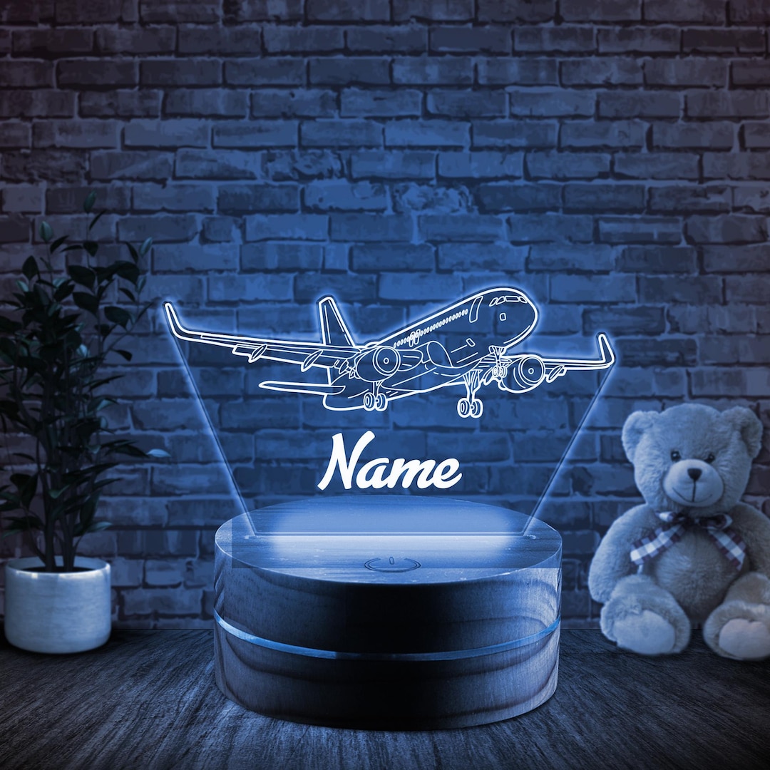 Airplane LED Night Light, Personalized Airplane Lamp Room Decor, Sky ...