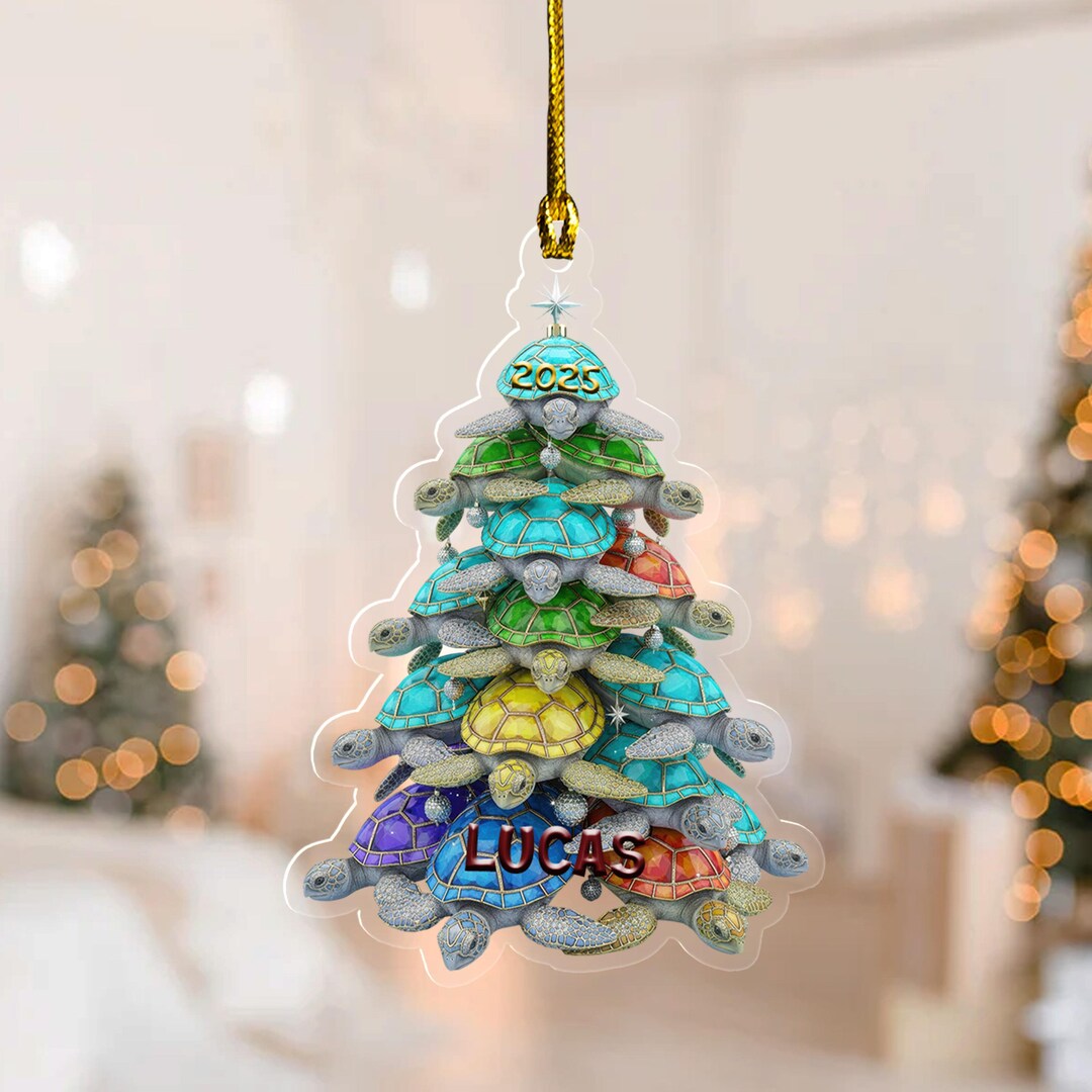 Sea Turtle Christmas Tree Ornament, Beach Inspire Xmas Gift for Friend ...