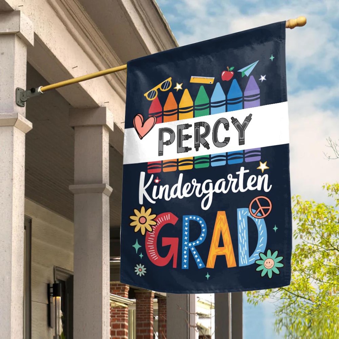 Personalized Kindergarten Graduation Garden Flag, Elementary Preschool ...
