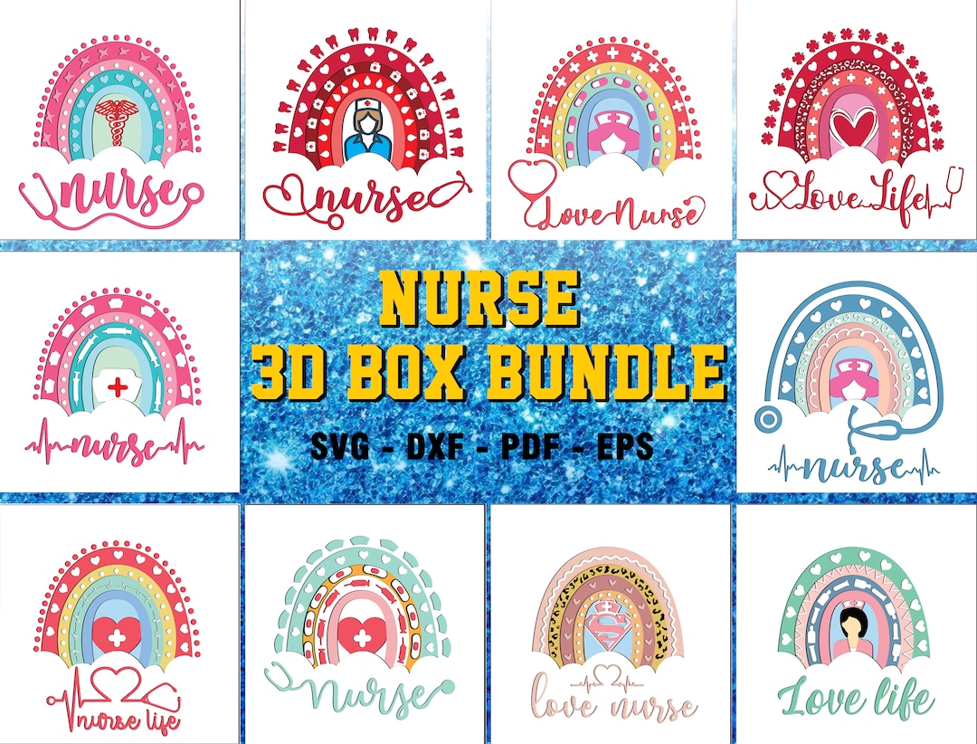 Bundle Nurse Shadow Box 3D Svg,nursing Gift Svg,nursing 3D Svg ,nursing ...