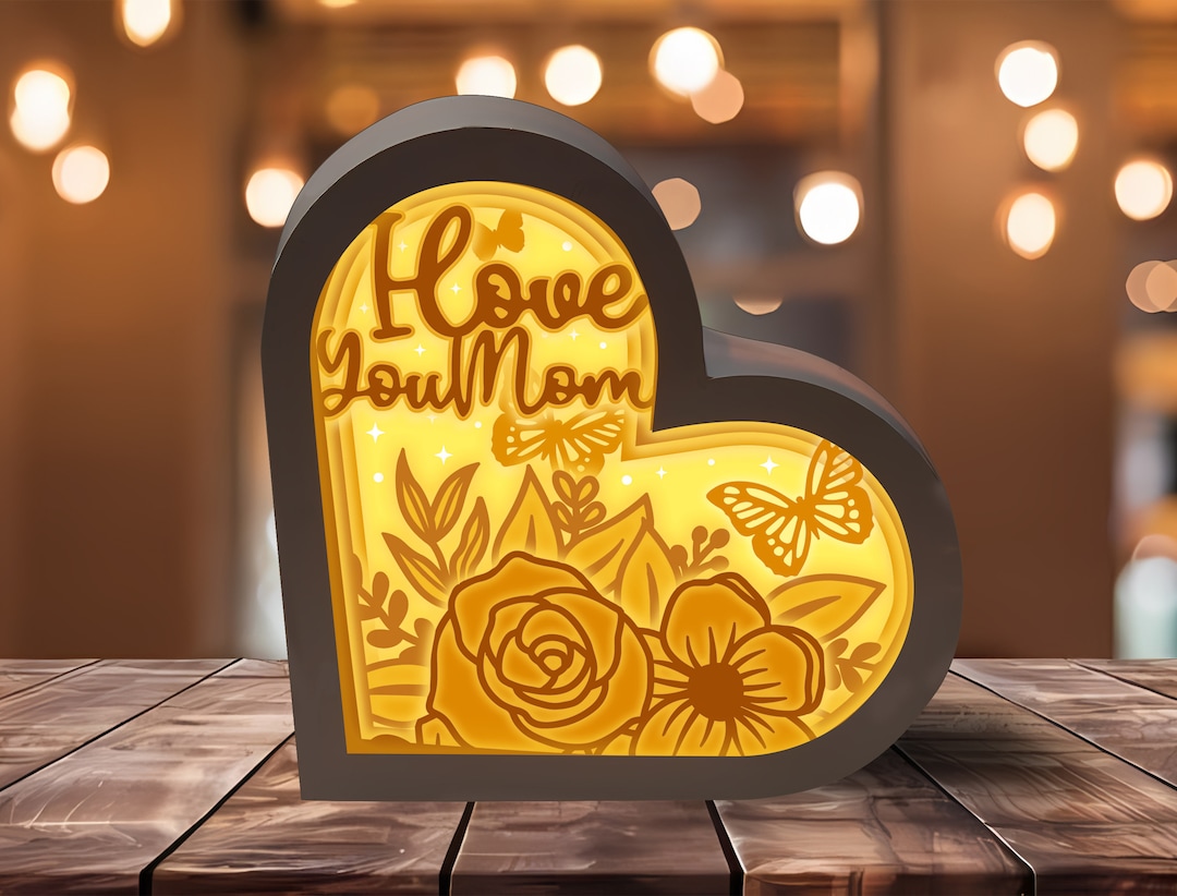 3D Mother Day Shadow Box Svg, Love You Mom 3D Box Svg, Mothers Day ...