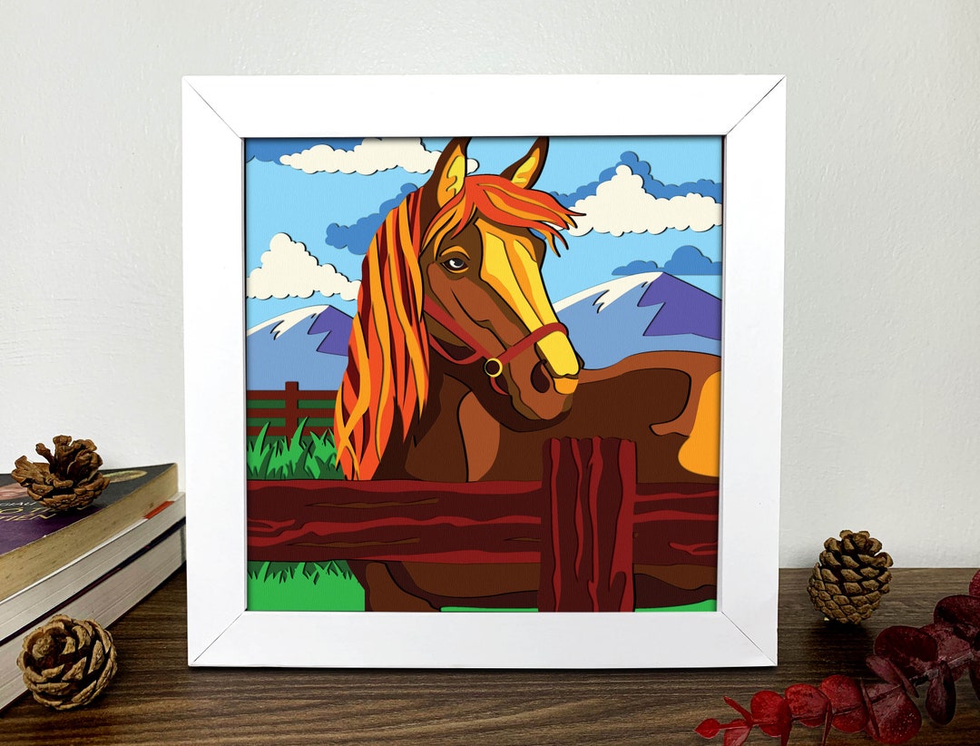 Horse Shadow Box 3D Svg ,horse 3D Svg ,horse 3D Box Svg ,horse Light ...